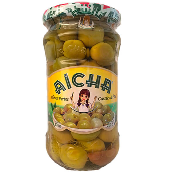 Aïcha Kosher Green Olives with Garlic 37cl – Gourmet-Kosher.com